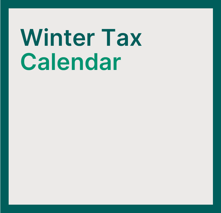 Tax Calendar: Winter 2025 | GreenStone FCS